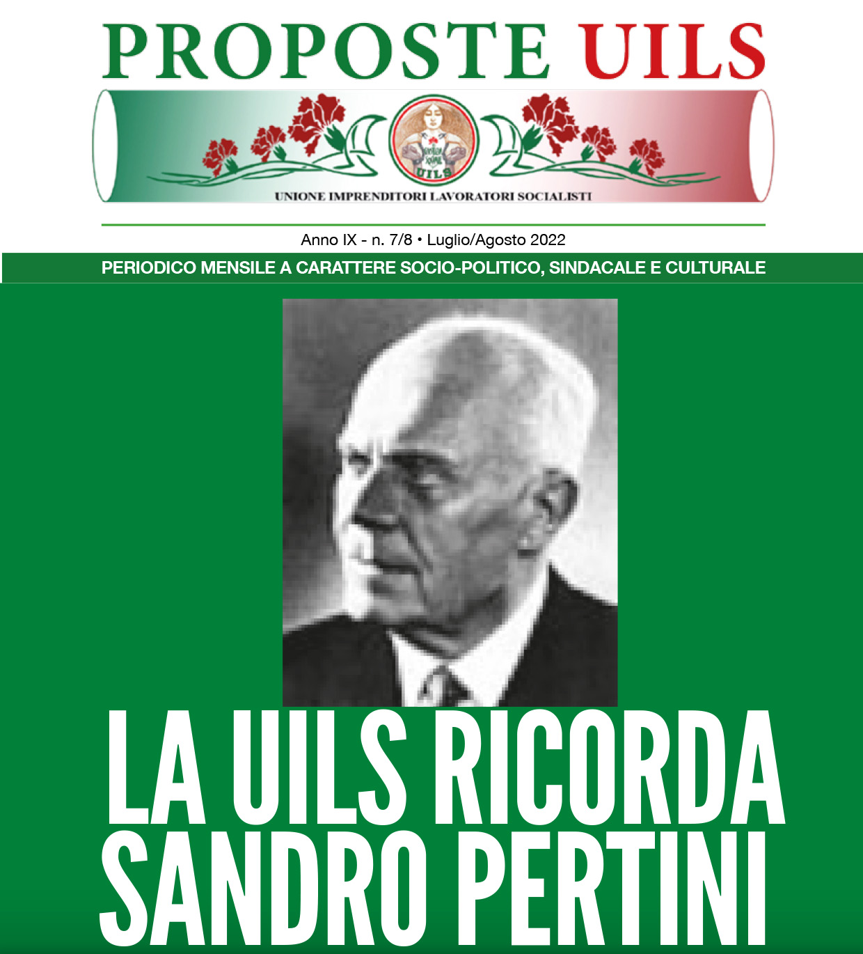 Periodico Proposte UILS - N° 7-8 - Luglio-Agosto 2022 - Unione ...